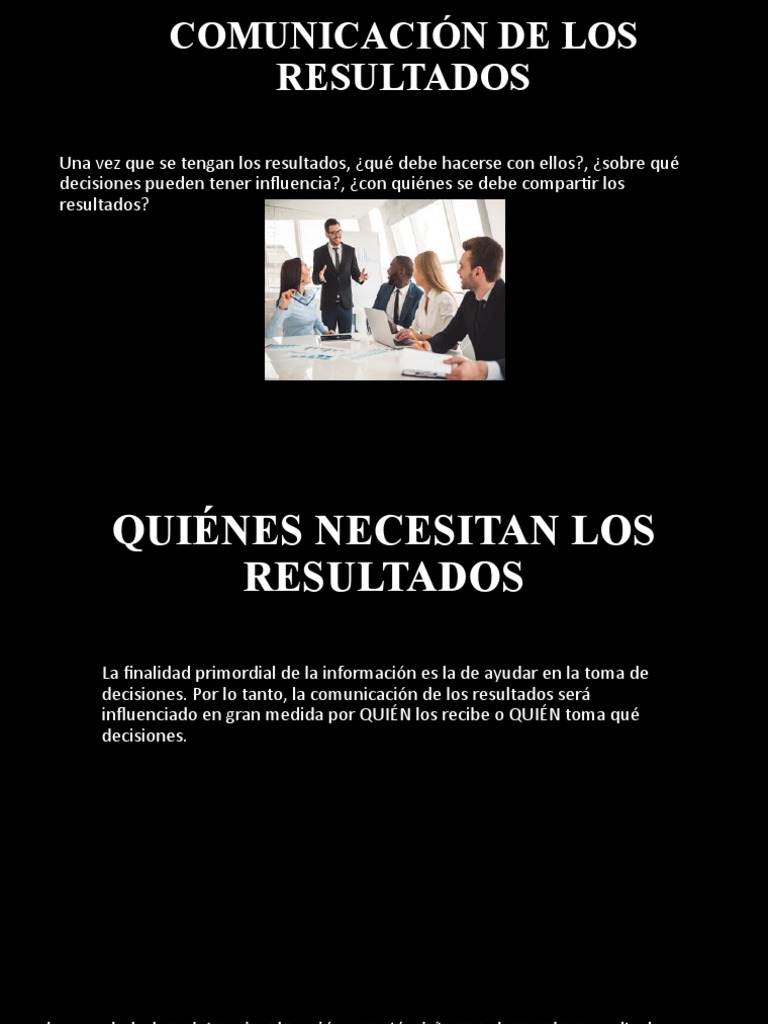 Comunicación de Los Resultados | PDF