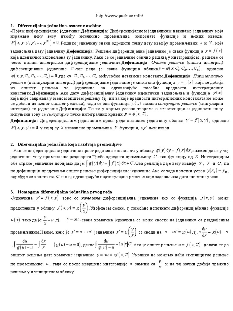 Matematika 2 Ispitna Pitanja 2 | PDF
