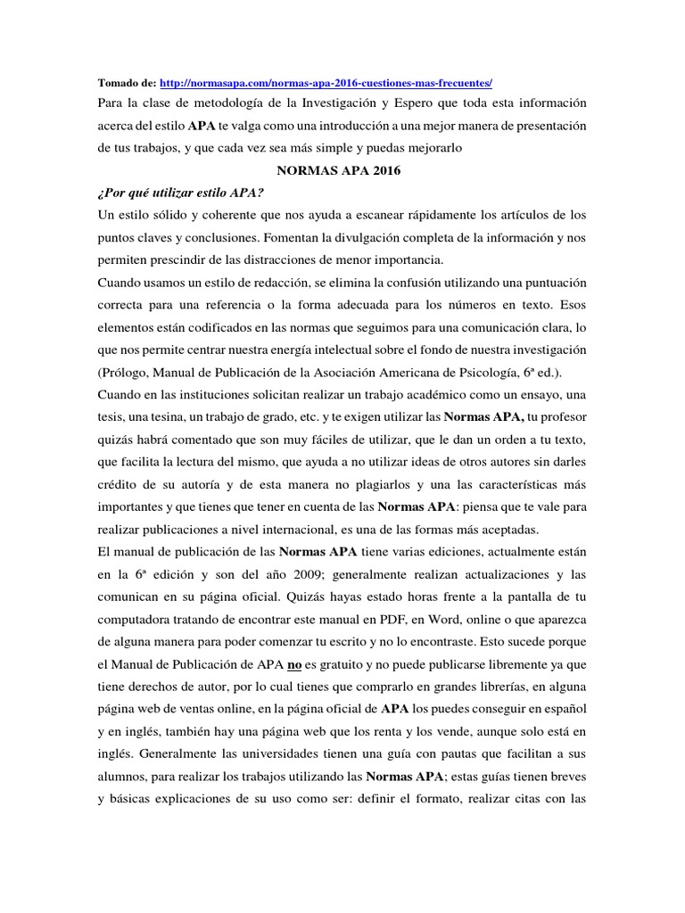 Citas en APA | PDF | Estilo apa | Wikipedia