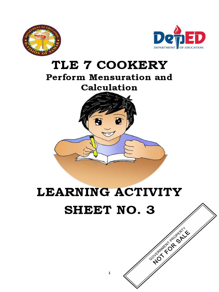Tle 7 Cookery Perform Mensuration & Calcuation | PDF | Teaspoon | Litre