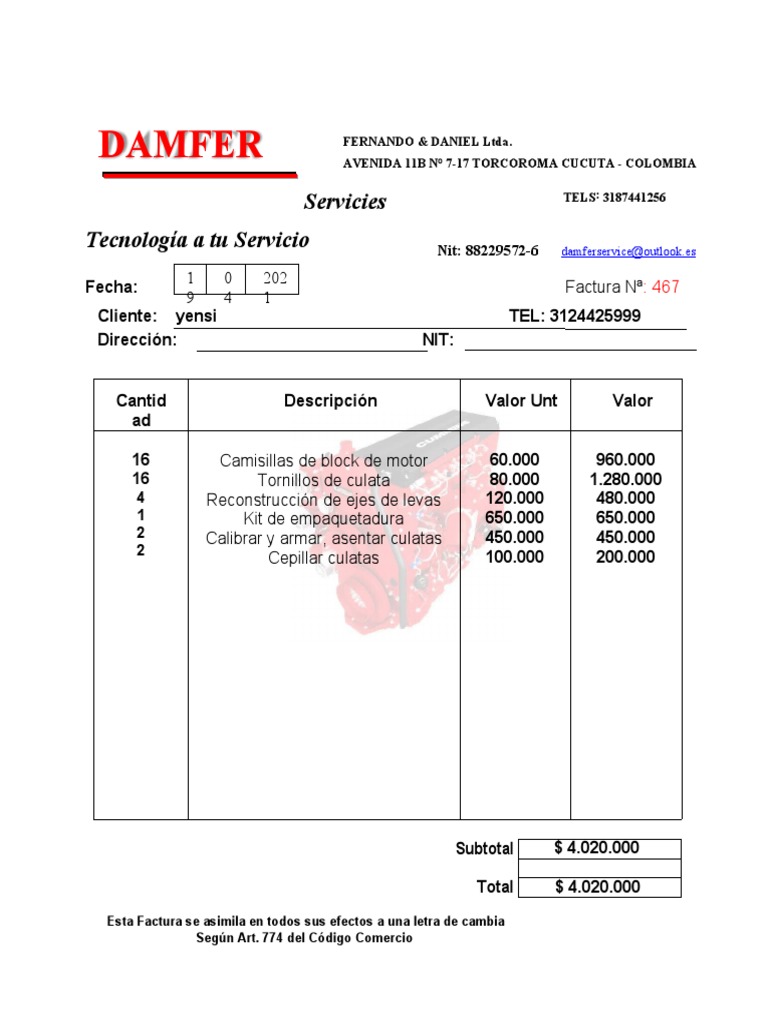Factura Damfer 3 | PDF