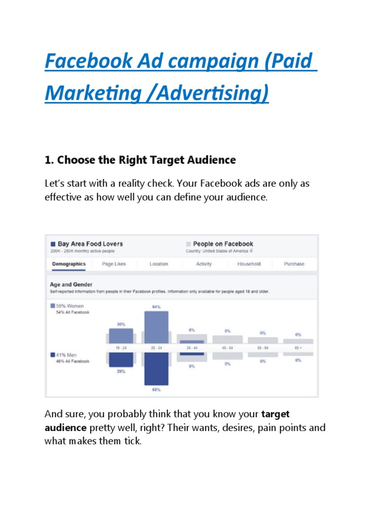 Facebook Paid Advertising | PDF | Advertising | Promotion And Marketing ...