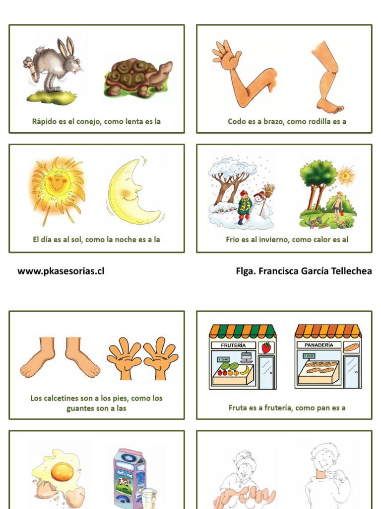 Analogías visuales para niños | PDF | Artes del Lenguaje y Comunicación