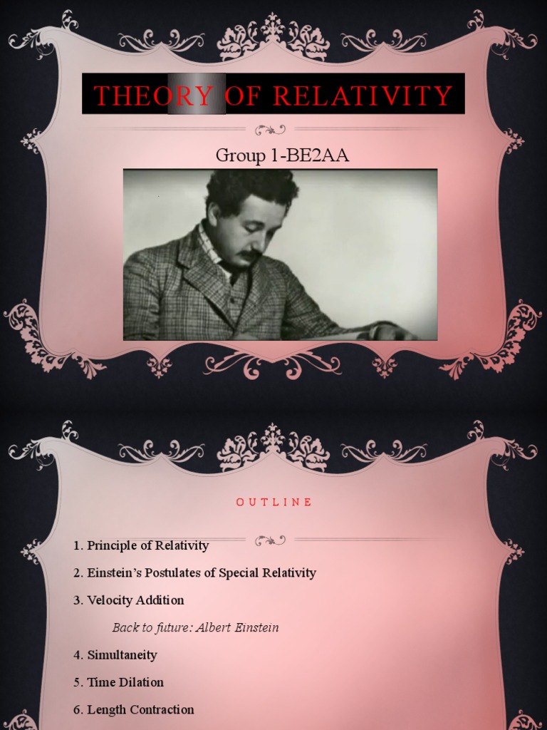 Theory of Relativity: Group 1-BE2AA | PDF | Special Relativity | Speed ...