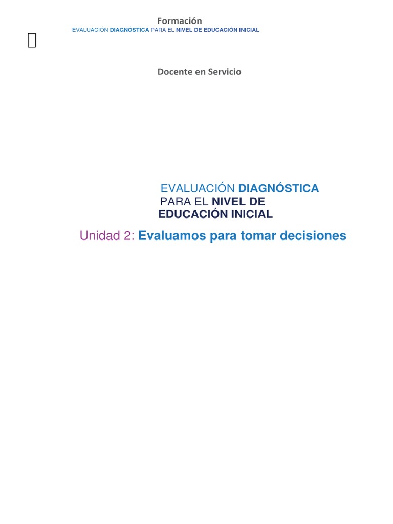 6 Fasciculo INICIAL U2 | PDF | Evaluación | Educación de la primera infancia