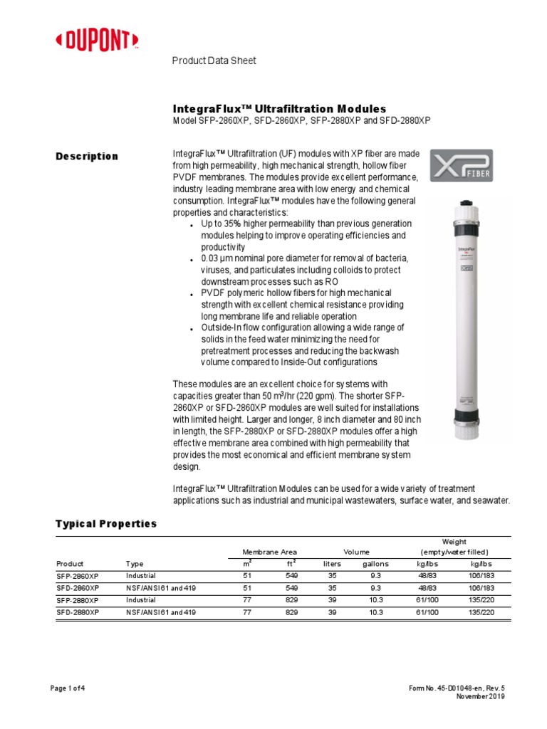 Integraflux™ Ultrafiltration Modules: Product Data Sheet | PDF ...