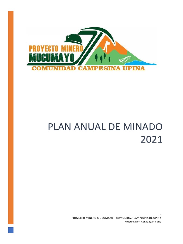 Plan Minado Anual Upina 2021 | PDF | Minería | Minerales