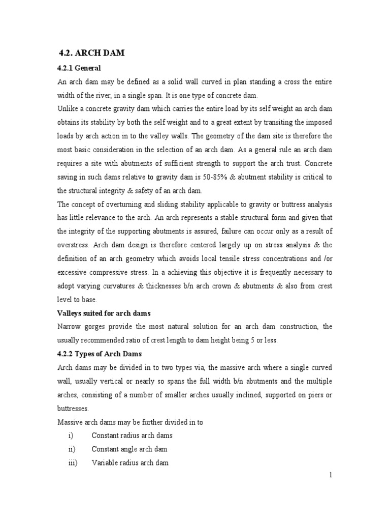 Chapter2 Arch Dam | PDF | Dam | Stress (Mechanics)