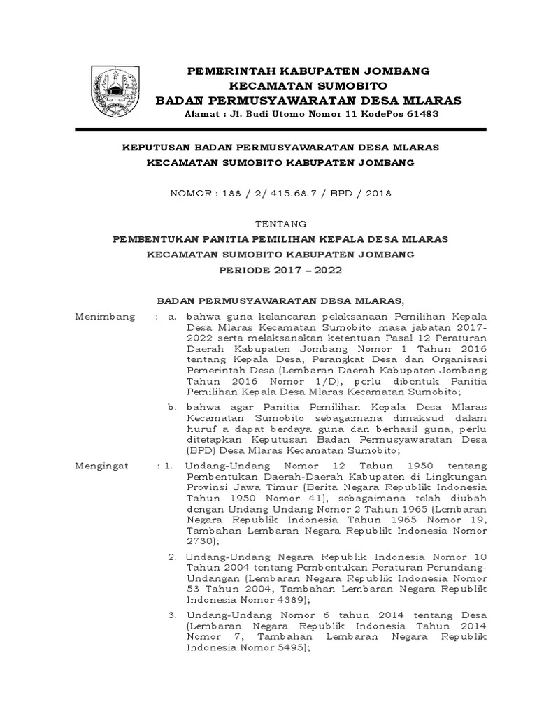 SK Panitia Pilkades | PDF