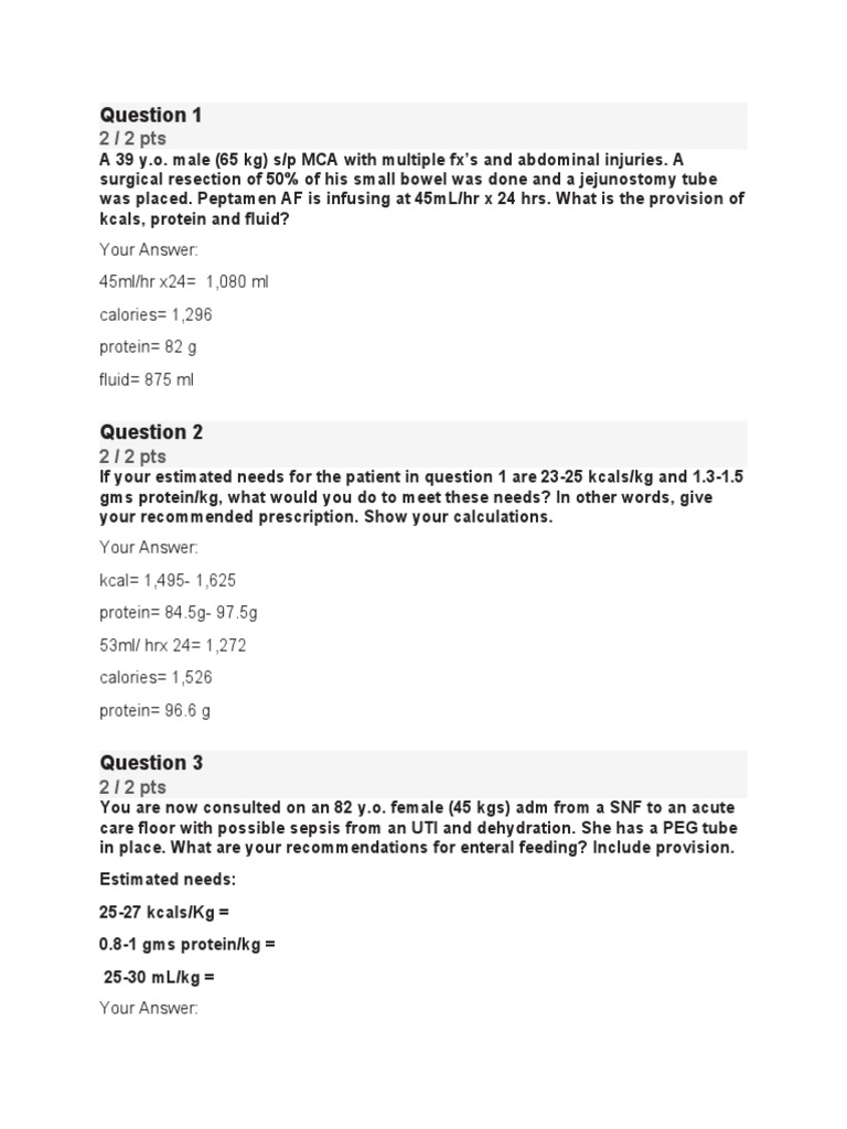 Nutrition Calculations for Clinicians | PDF | Wellness