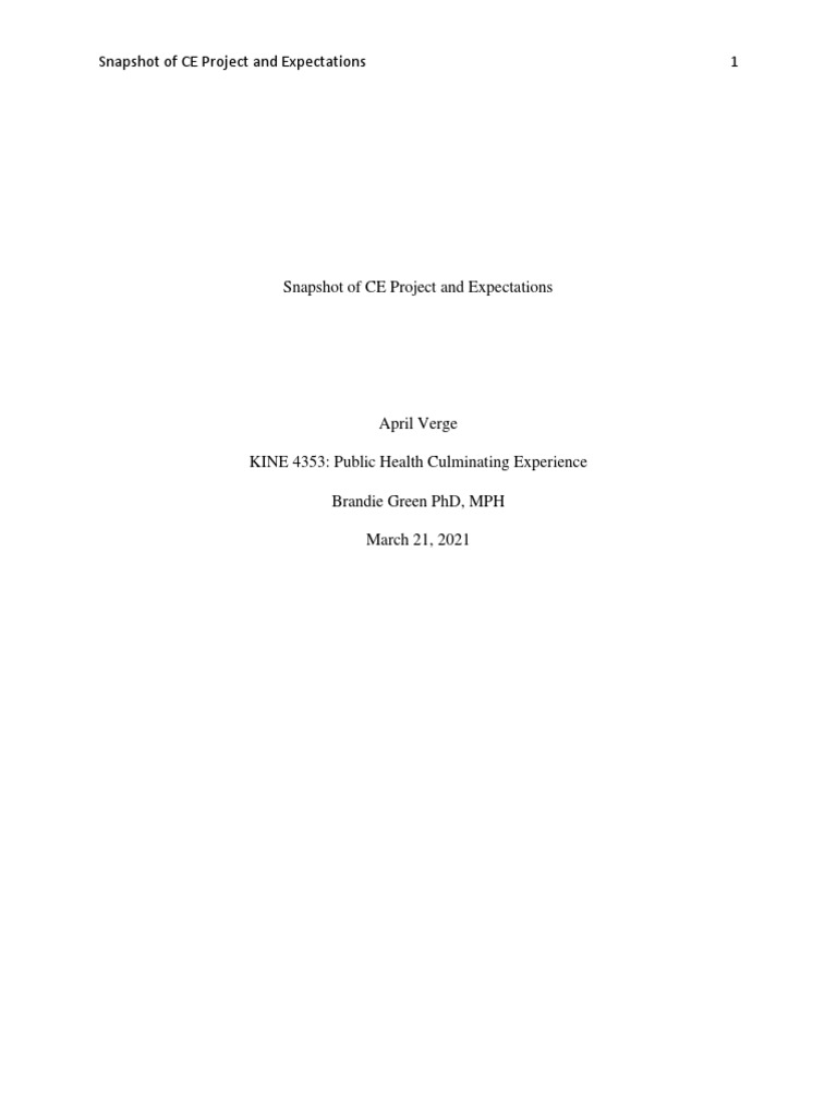 CE Project Overview and Goals | PDF | Social Science | Self-Improvement