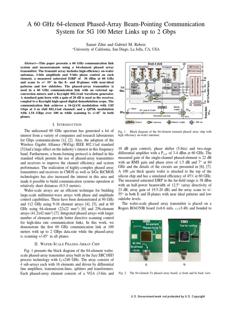 A 60 GHZ 64-Element Phased-Array Beam-Pointing Communication System For ...