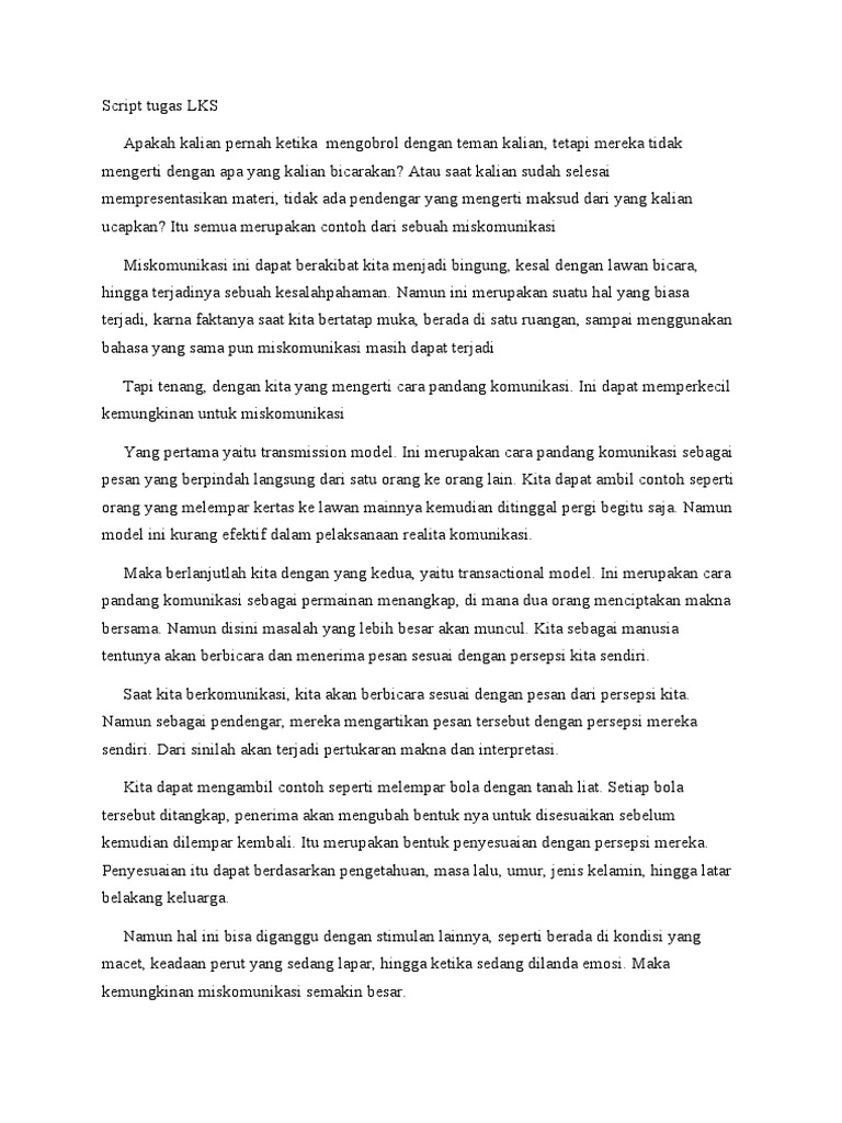 Script Tugas LKS | PDF | Pengembangan Diri