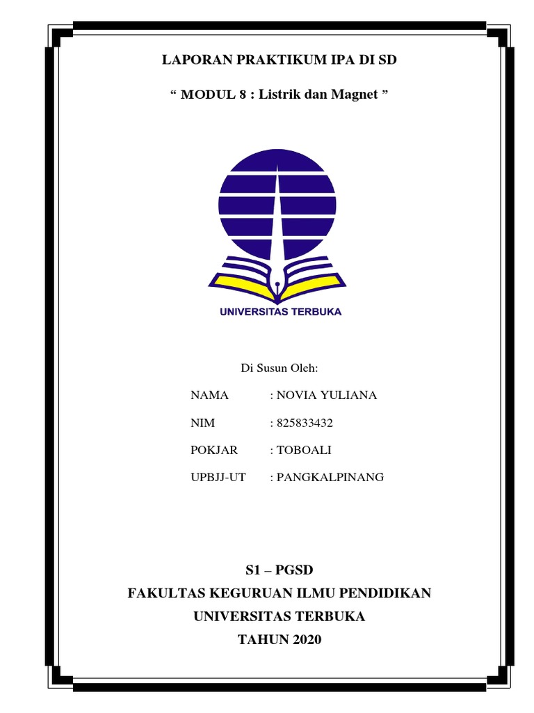 Laporan Praktikum Ipa Di SD " MODUL 8: Listrik Dan Magnet " | PDF
