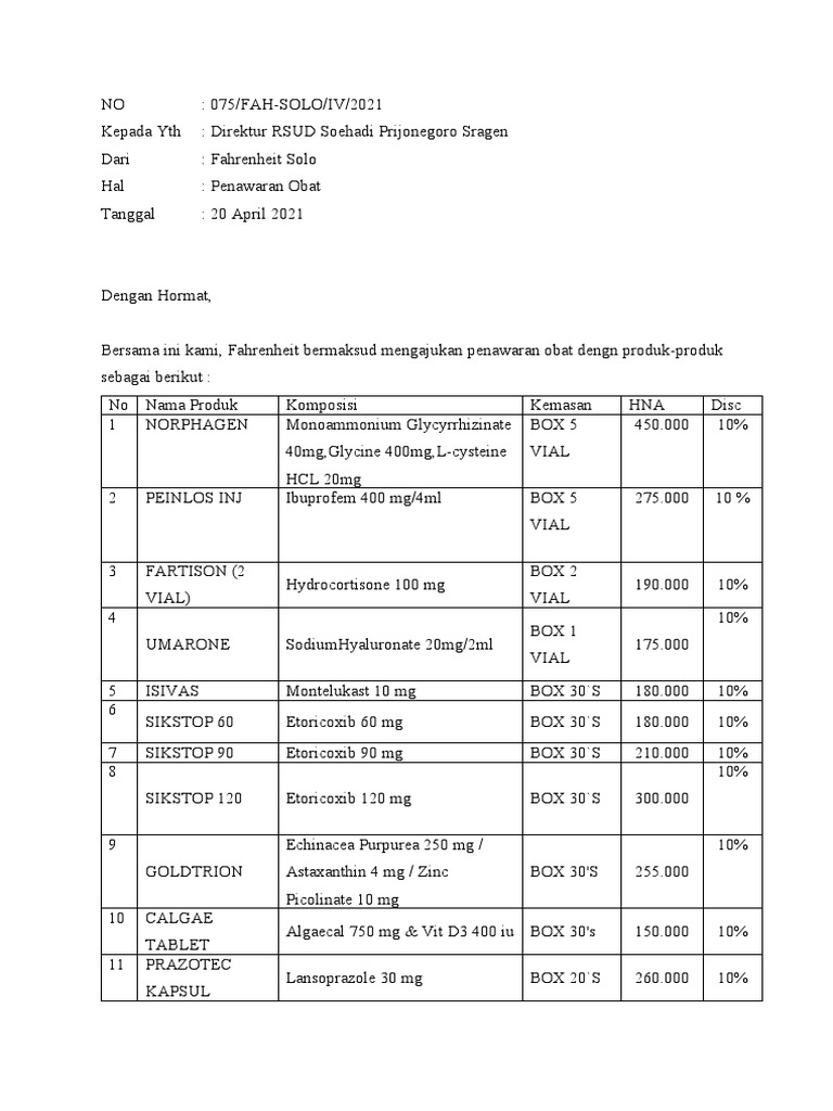 Obat Penawaran dari Fahrenheit Solo | PDF | Organic Compounds ...