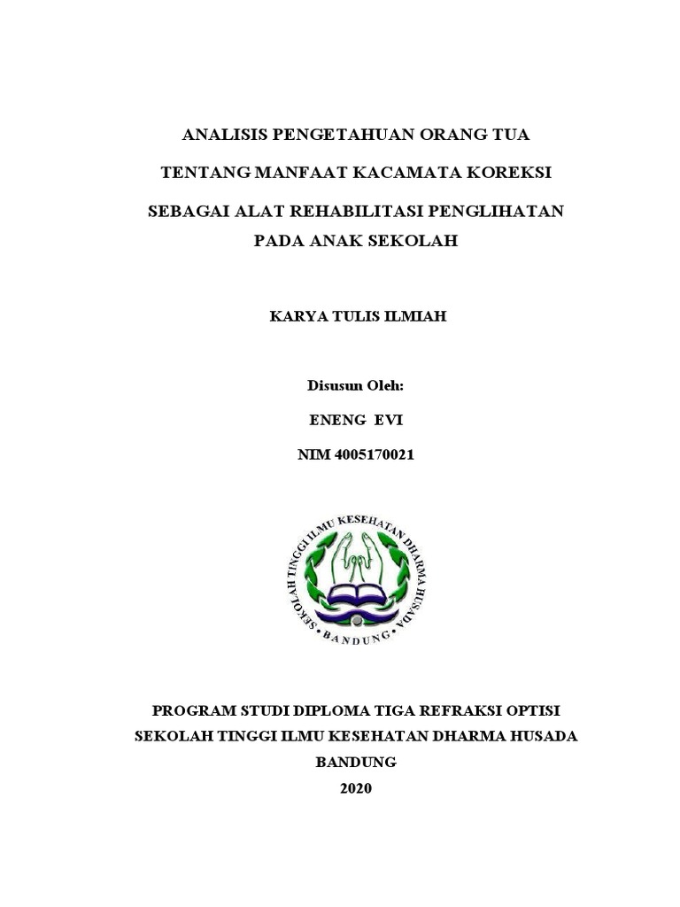 Draft KTI - Eneng Evi 4005170021 | PDF | Ophthalmology | Human Eye