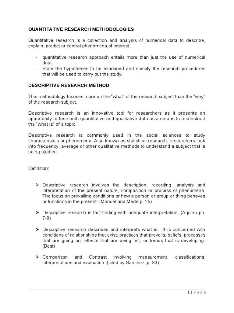 Quantitative Research Methodologies Guide | PDF | Survey Methodology ...