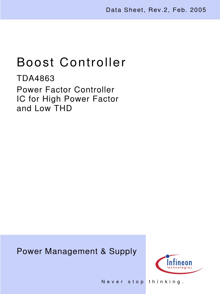 Infineon TDA4863 DS v02 - 00 en | PDF | Rectifier | Amplifier