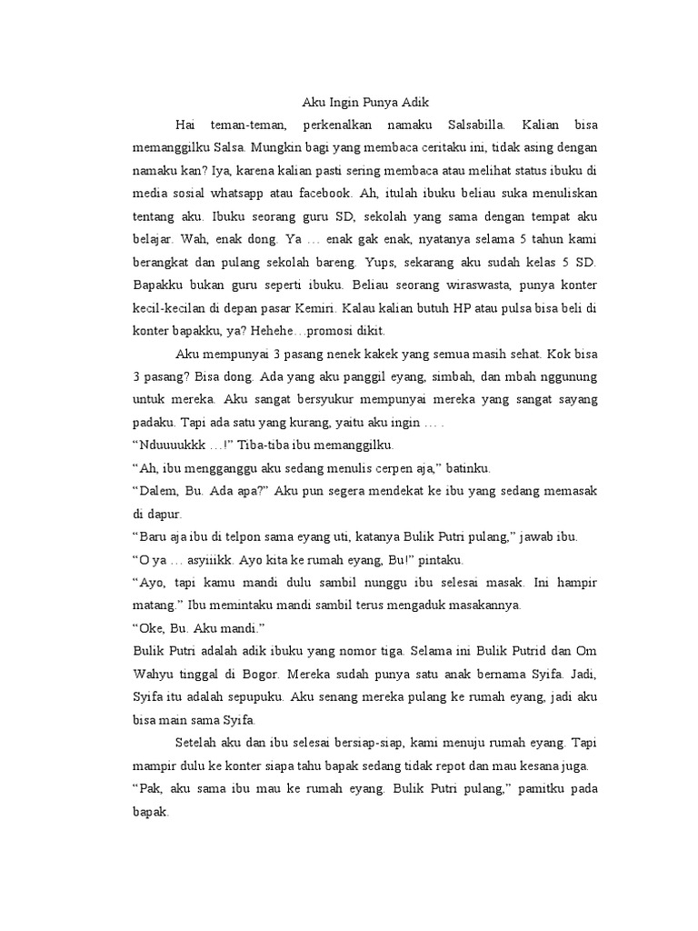 Aku Ingin Punya Adik | PDF