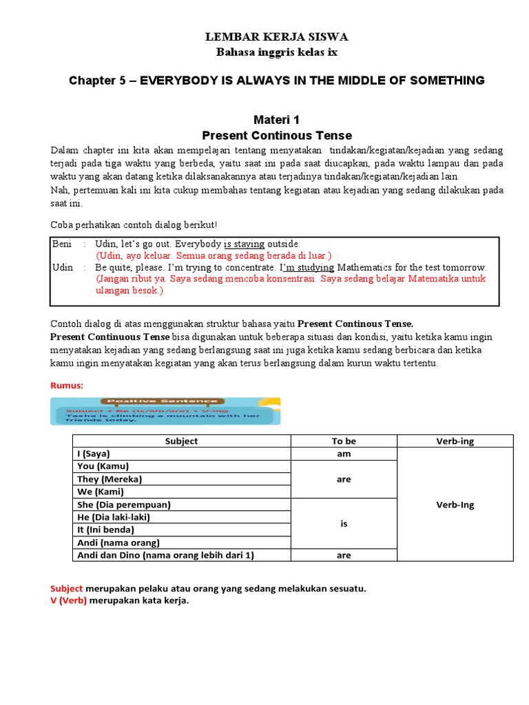 LKPD B.INGGRIS Chapter 5 | PDF