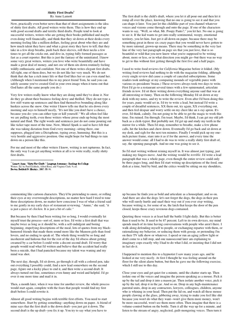 ENC 1101 - Shitty First Draft | PDF