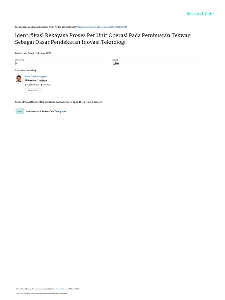 Rekayasa Proses Tekwan Inovatif | PDF | Teknologi & Rekayasa