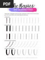 Basic Brush Calligraphy Strokes - Practice Sheets | PDF