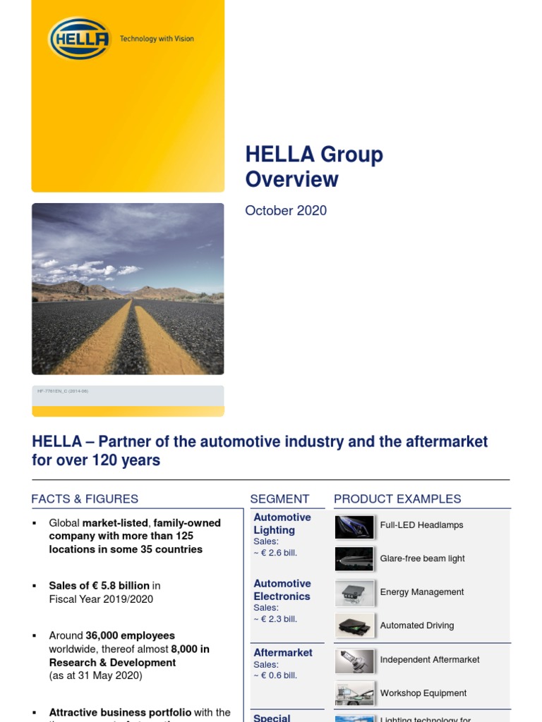 HELLA Group Overview | PDF | Vehicle Industry | Automotive Industry