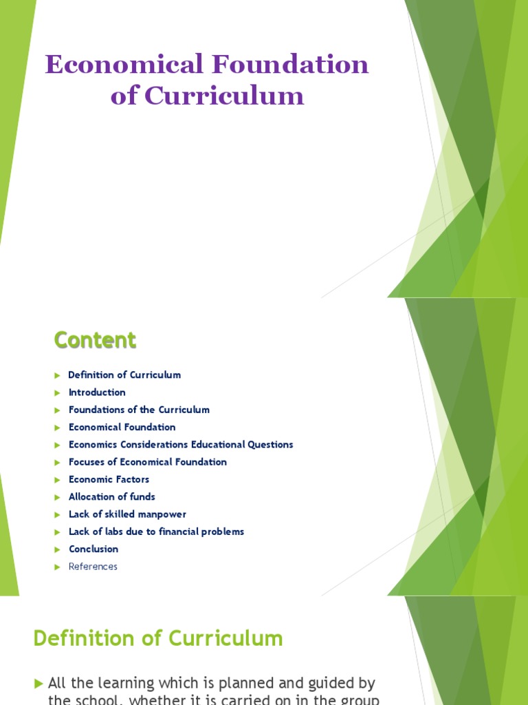 Economical Foundation of Curriculum | PDF | Curriculum | Economics