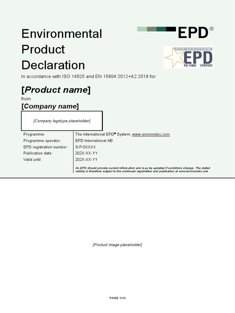 Environmental Product Declaration | PDF | Life Cycle Assessment ...
