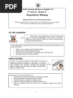 English 10 - Q2 - Module 7 - Writing An Exposition or Discussion On A ...