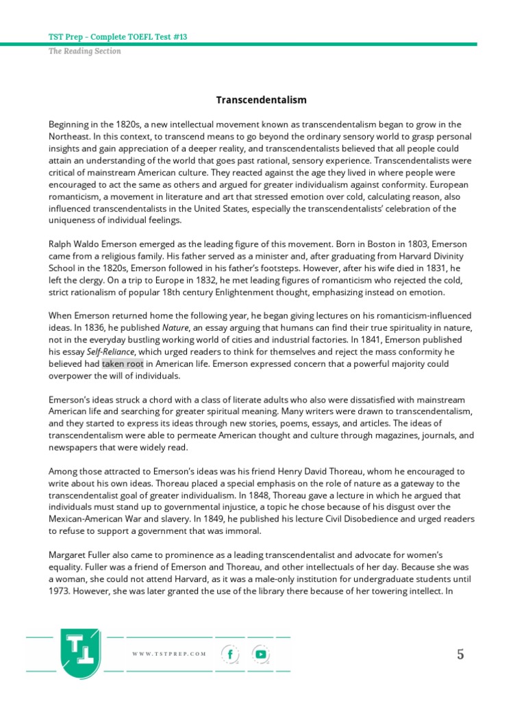 01.13, TST Prep Test 13, The Reading Section (Dragged) | PDF ...