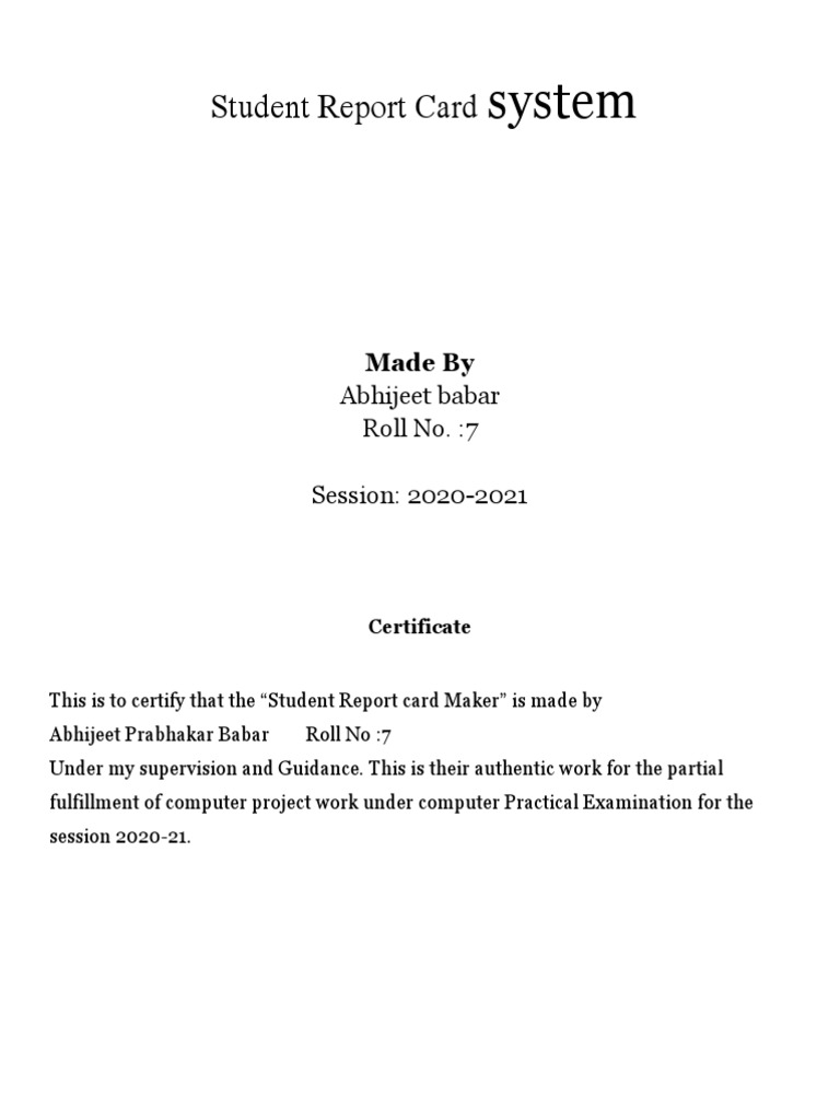 Student Report Card System | PDF | Input/Output | Information Age