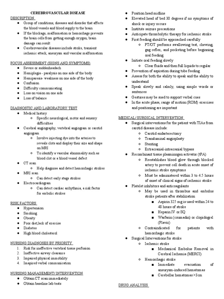Cerebrovascular Disease Pdf Stroke Ischemia