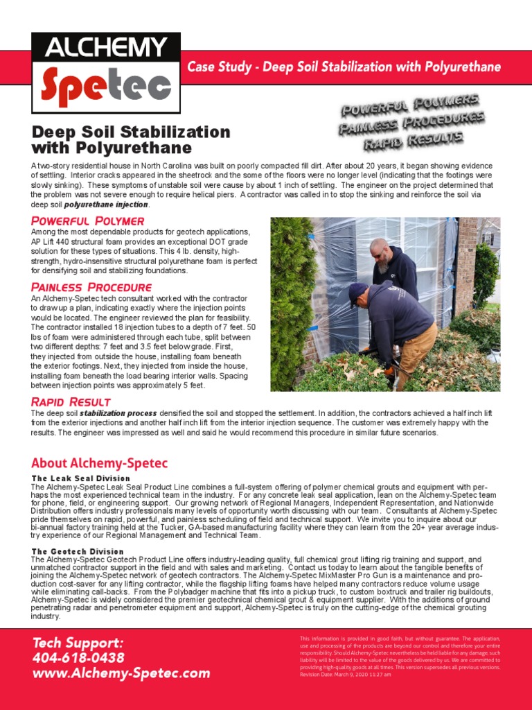 Deep Soil Stabilization with Polyurethane | PDF | Soil | Building ...