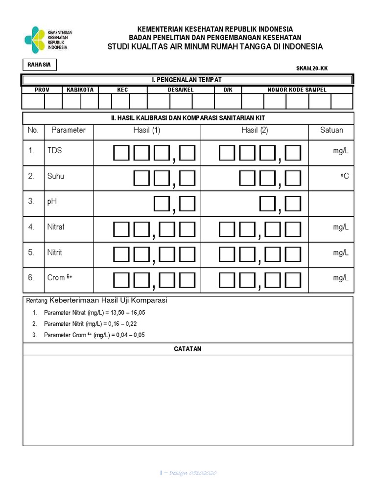 2.3 Form Kalibrasi-Komparasi SKAMRT 2020 | PDF