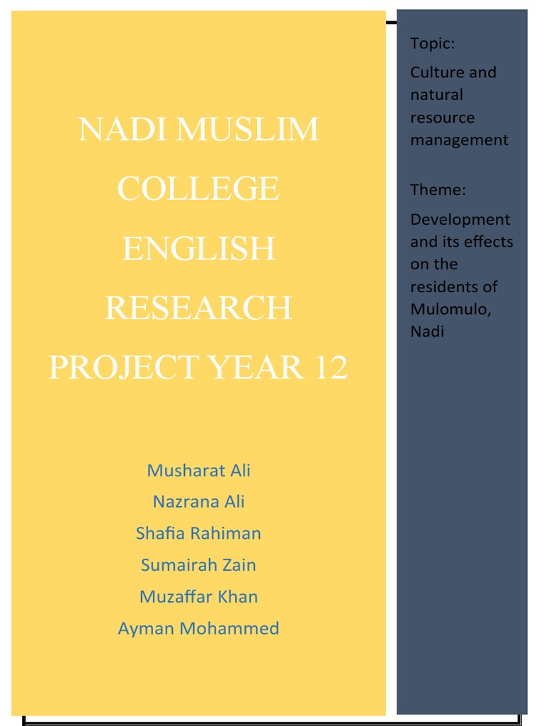 Nadi Muslim College English Research Project Year 12 | PDF | Erosion | Soil