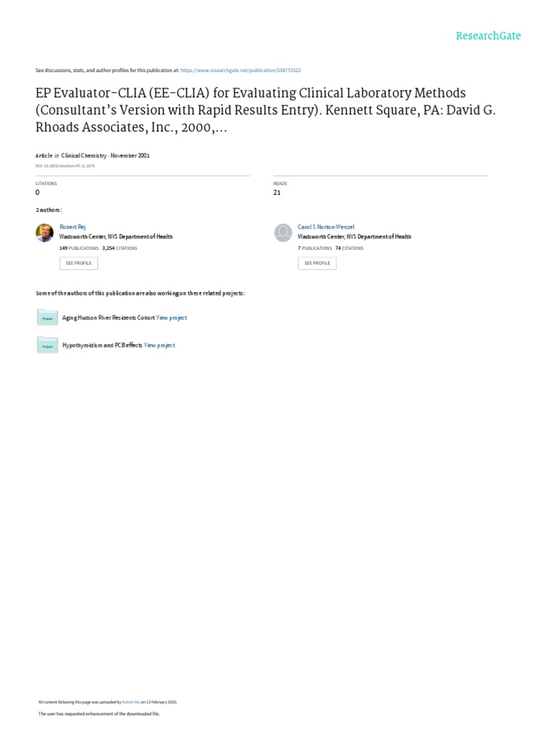 EE-CLIA Software for Lab Method Evaluation | PDF | Laboratories ...
