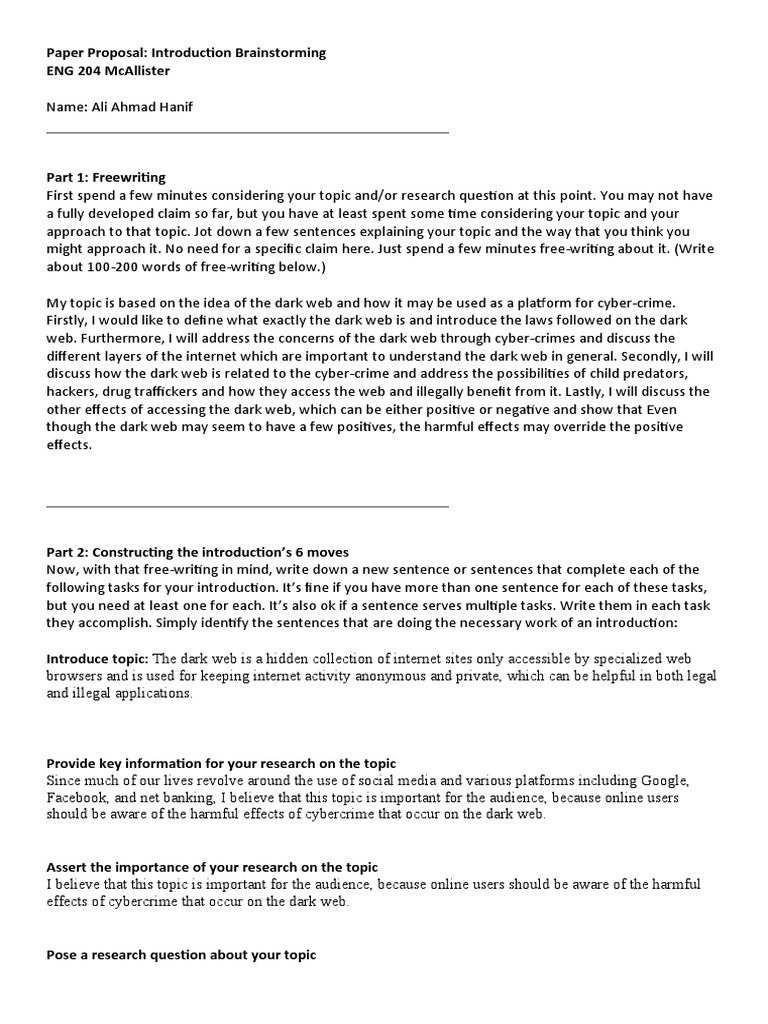 3-3 Introduction Brainstorming Worksheet | PDF | Cybercrime | World ...