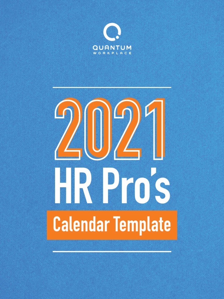 2021 HR Pro Calendar Template | PDF | Employee Retention | Christmas