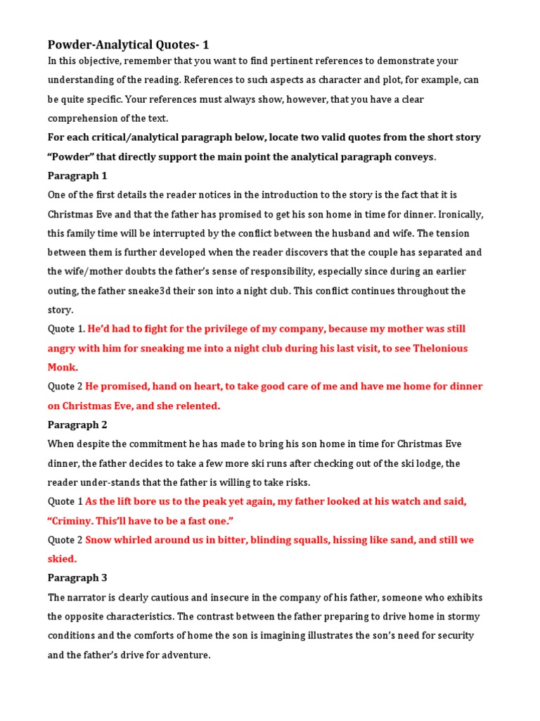 Quotes and Analysis of "Powder" | PDF | Mystery, Thriller & Crime Fiction