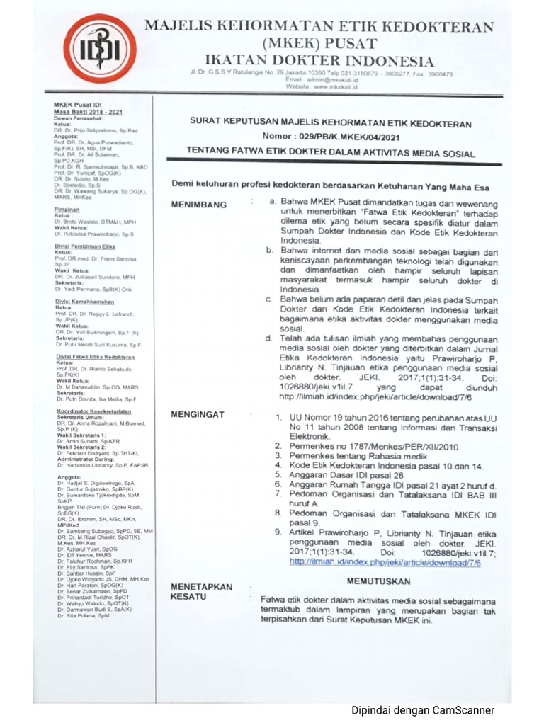 SK MKEK 029-Fatwa Etik Medsos | PDF