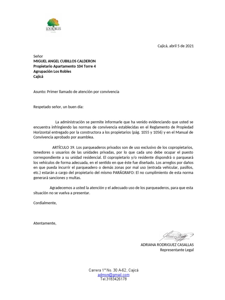 Carta en Estilo Semibloque | PDF