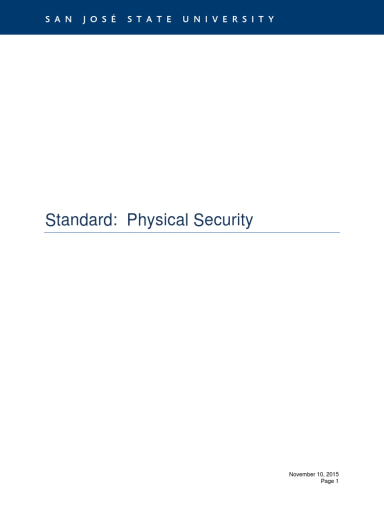 Standard Physical Security - Information Security Standards Unv SAN ...