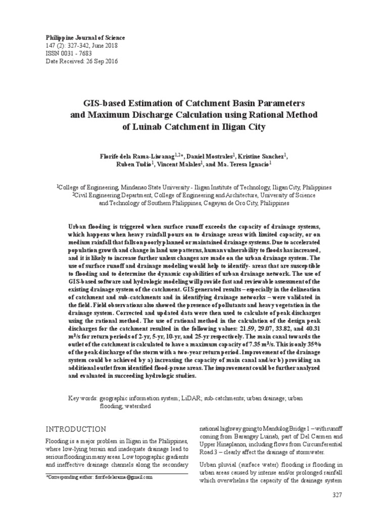 GIS Based Estimation of Catchment Basin Parameters | PDF | Drainage Basin | Flood