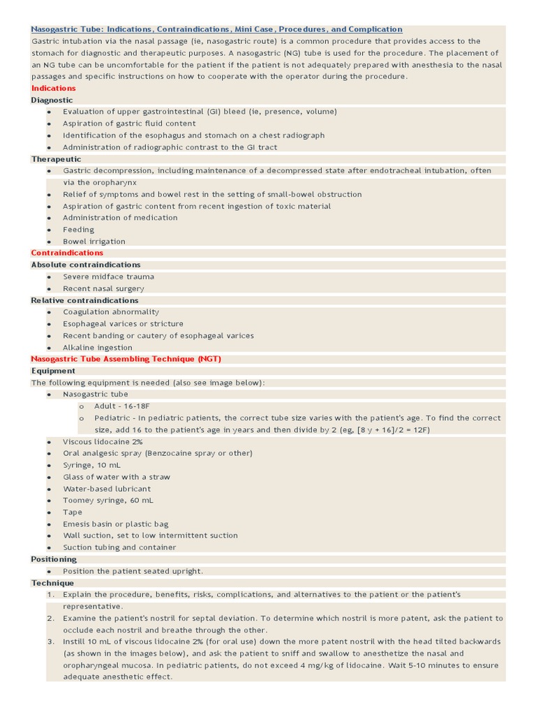 NGT:OGT | PDF | Medical Specialties | Clinical Medicine