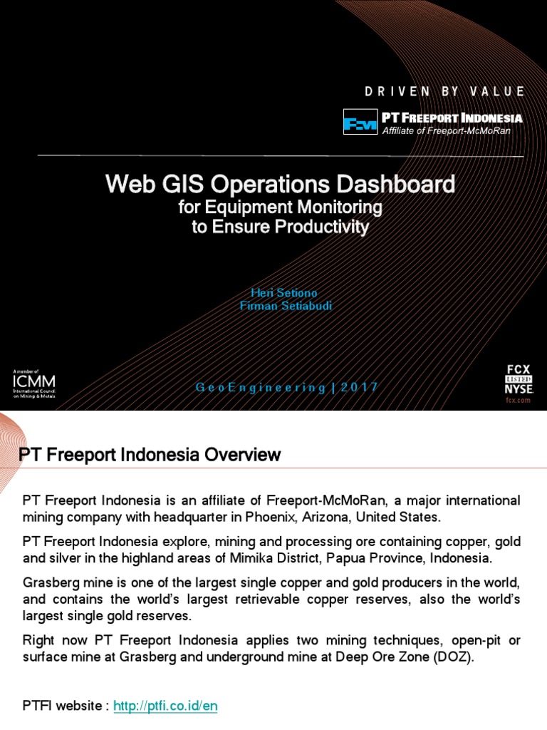 WEB GIS Operation Dashboard FI-Mimika-Papua | PDF | Mining | Geographic Information System
