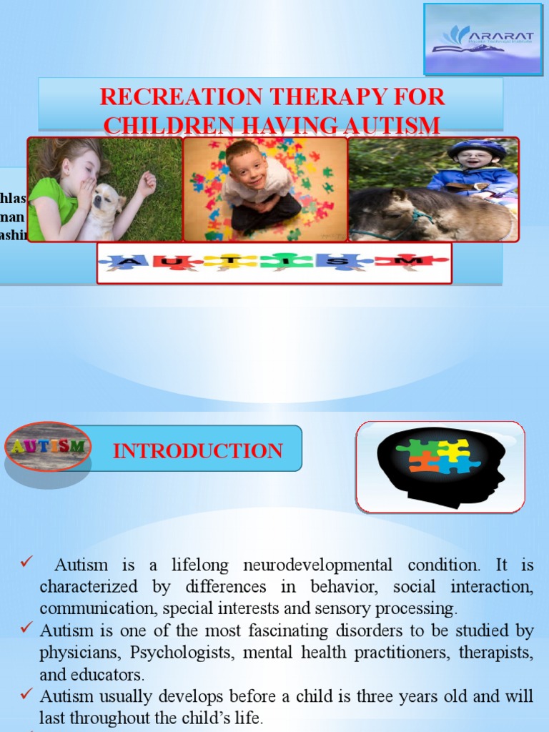 Recreation Therapy For Children Having Autism | Download Free PDF ...