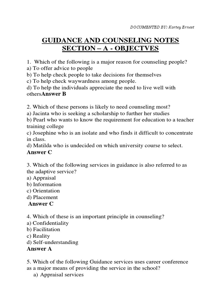 Guidance and Counseling Q&A-1 | PDF | Id | Psychoanalytic Theory