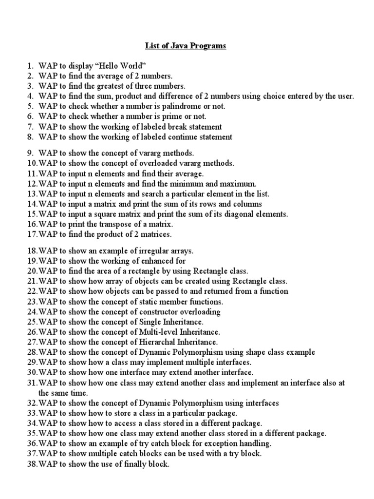 Java Programs | PDF | Matrix (Mathematics) | Class (Computer Programming)